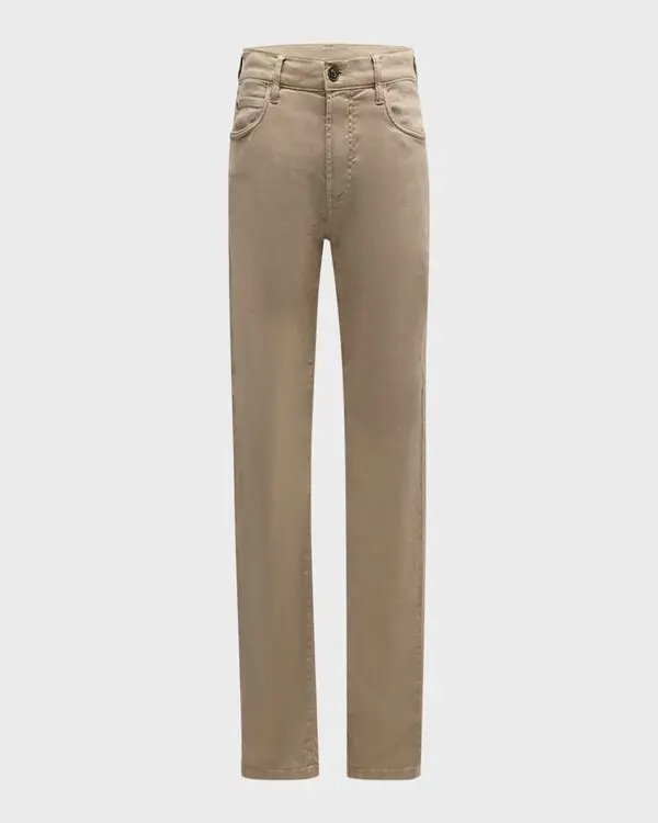 Loro Piana Quarona Linen-Cotton 5-Pocket Pants - Dusty Rain
